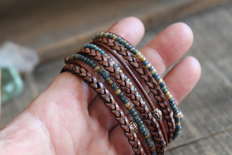 Bracelet Layering Stack Boho Wrap Bracelet Leather | Etsy