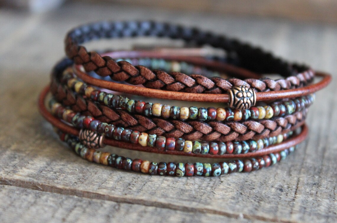 Men's Bracelet Layering Stack Boho Wrap Bracelet | Etsy