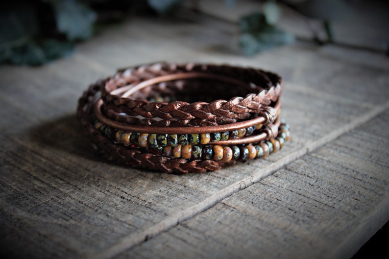 Bracelet Layering Stack Boho Wrap Bracelet Leather - Etsy