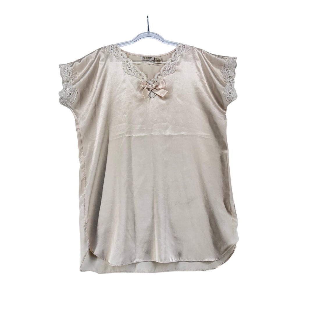 Vintage Victoria’s Secret Satin Lace Sleep Top Ivory Coquette ...