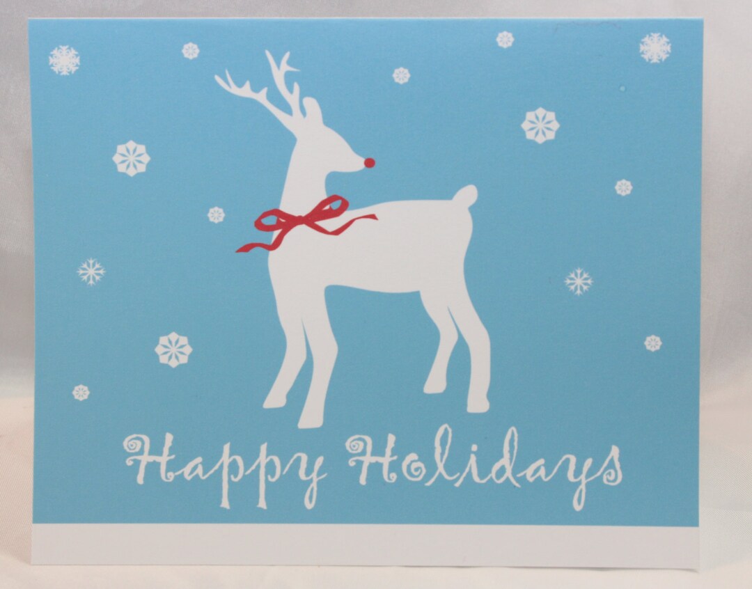 Note Card Printable Packet - Holiday Reindeer With Note Card; Mini Note ...