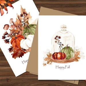 Autumn Fall Thanksgiving Note Cards Stationery Set 8 Cards With ...