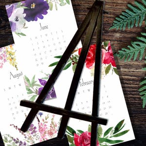2025 Calendar Watercolor Floral Bouquet Available With or Without Black ...