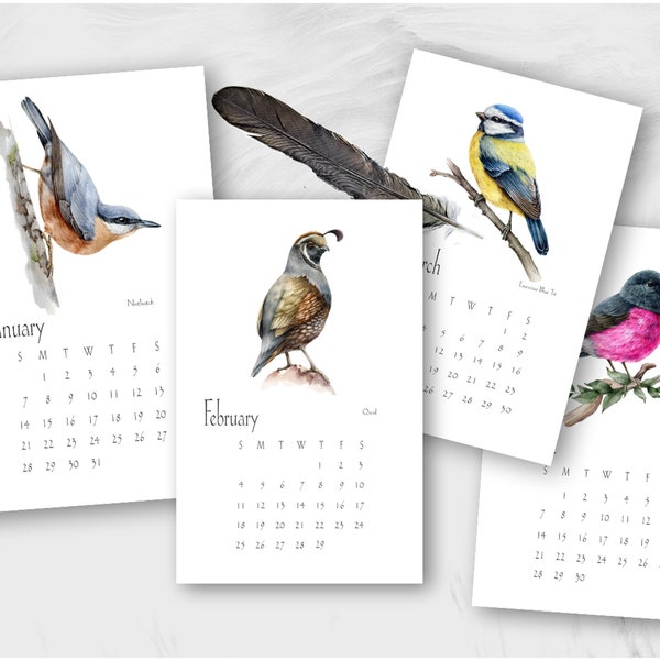 Watercolor Calendar - Etsy