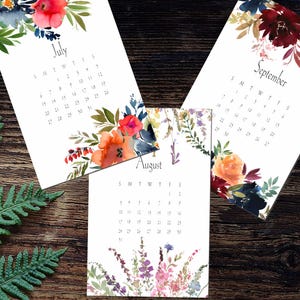 2025 Calendar Watercolor Floral Bouquet Available With or Without Black ...