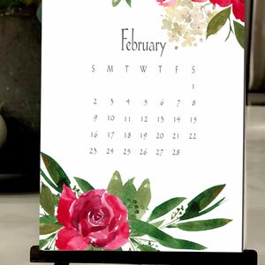 2025 Calendar Watercolor Floral Bouquet Available With or Without Black ...