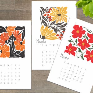 2026 Updated Calendar Modern Flower Market Retro Desk or Wall Calendar ...