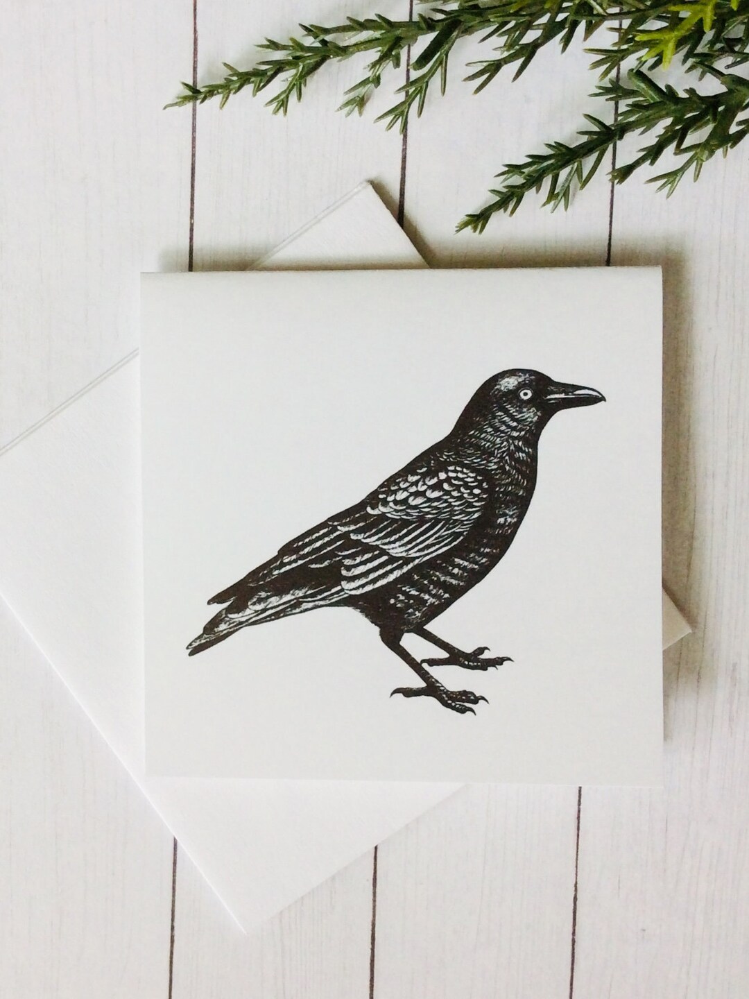 Crow Mini Note Cards on White Heavy Paper 10 Cards With Envelopes - Etsy