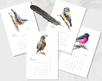 2025 Calendar Watercolor Floral Bouquet Available With or Without Black ...