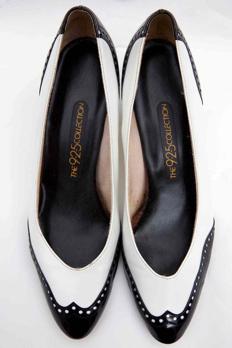1980s Black and White Spectator Shoes - Etsy