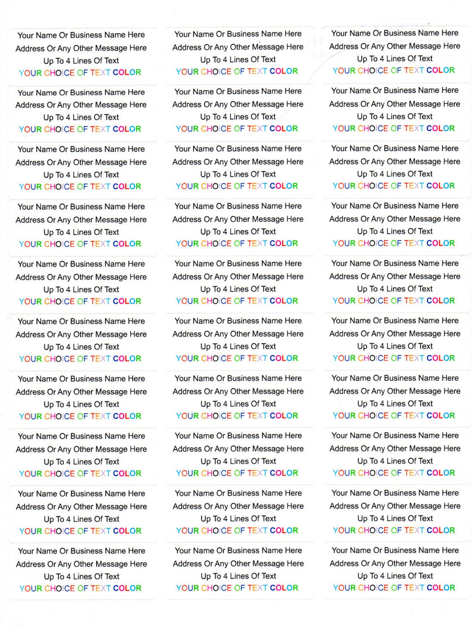 90 Personalized Self Adhesive Quality Printed Address, Return Labels 1 ...