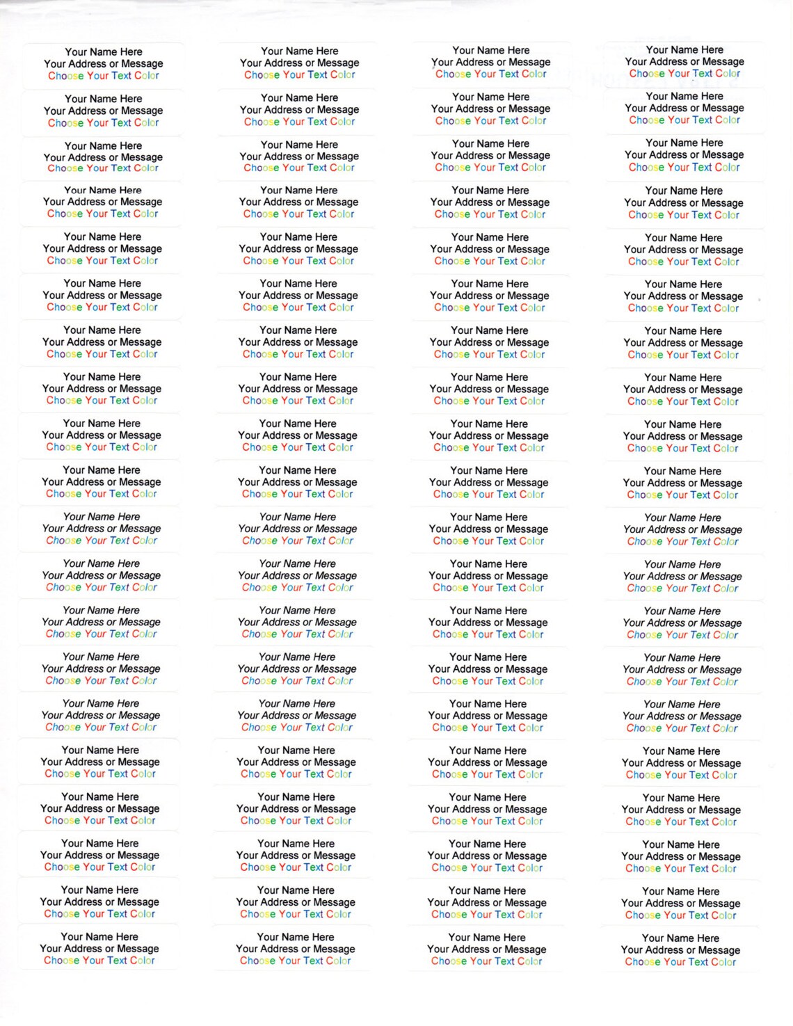 800 Personalized Self Adhesive Quality Printed Small Return Address ...