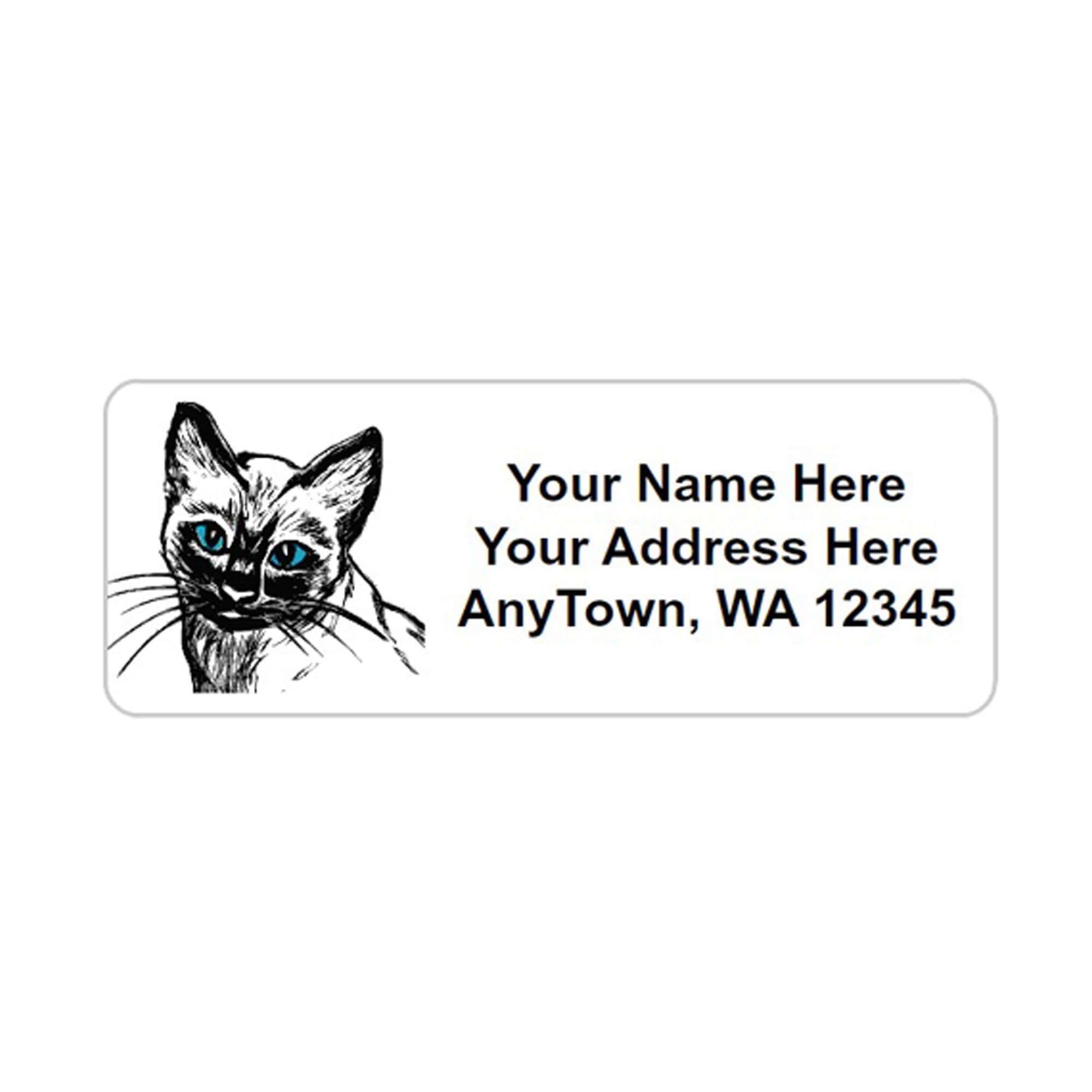 60 Siamese Cat Personalized Self Adhesive Quality Printed Address ...