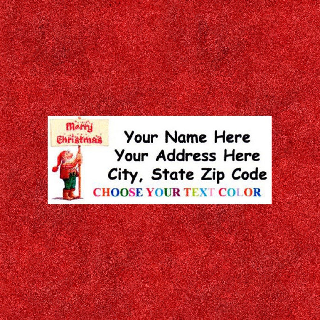 30 Personalized Self Adhesive Elf-sign Address/return Labels 1" X 2.625 ...