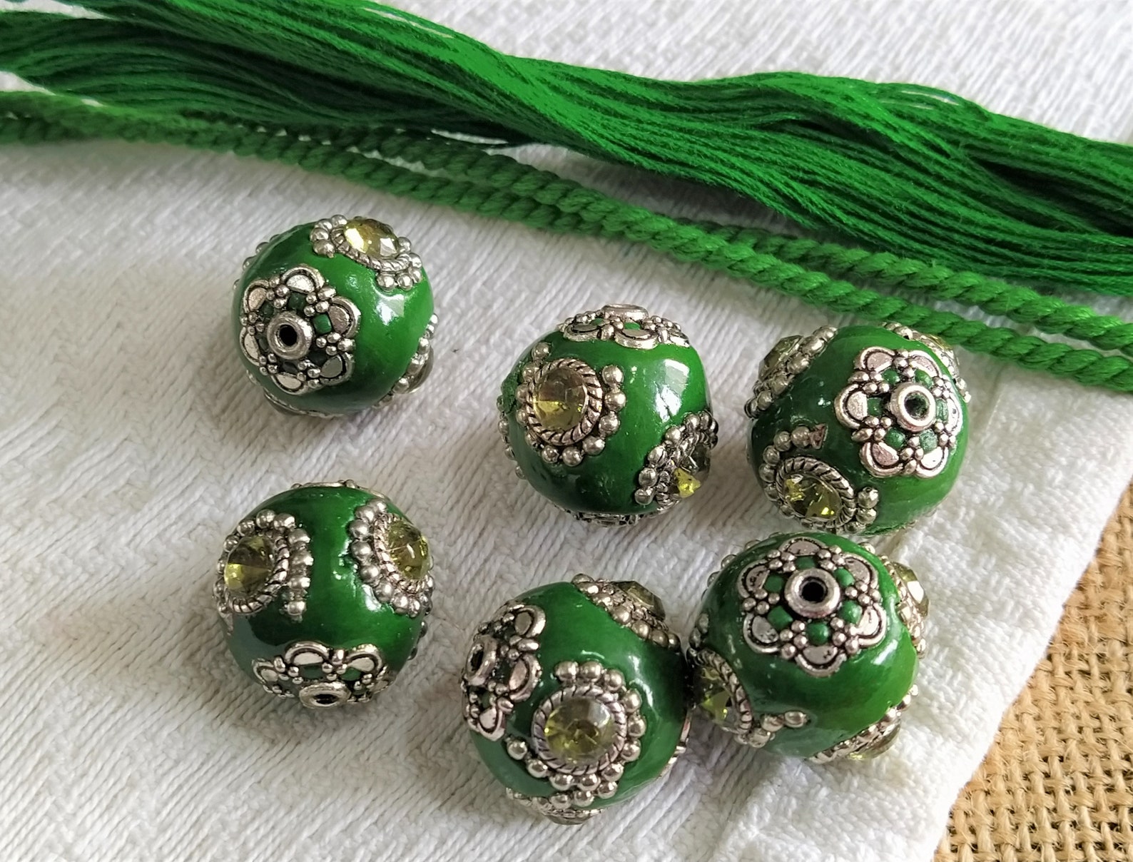 Indian Beads, Retro Style Ethnic Beads, Kundan Work, Jewelry Supplies ...