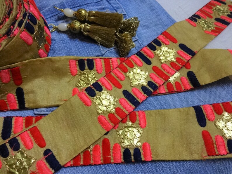 Indian gota LaceEmbroidered Lipstick Craft TrimDecorative | Etsy