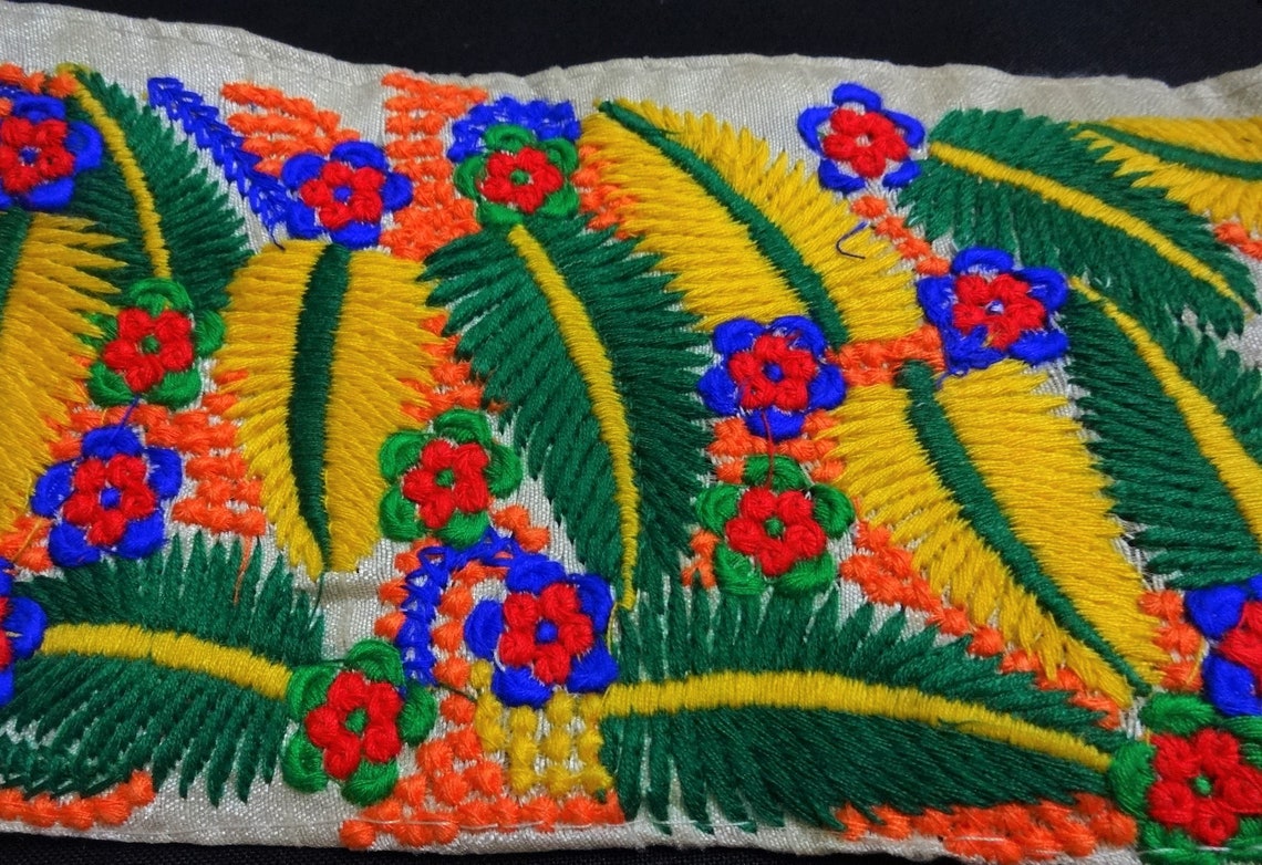 Indian Lace Broad Decorative Trim Craft Ribbon Embroidered | Etsy