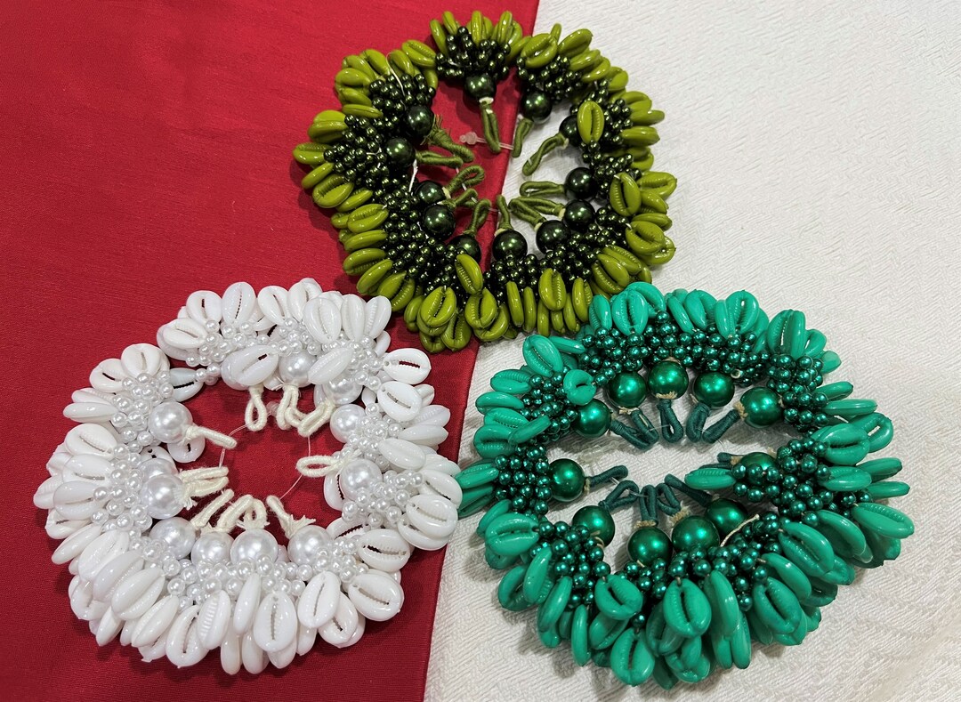 Acrylic Cowry Shell Motifs, Cowry Shell Bunch Tassels, Beaded Cowrie ...
