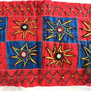 Indian Applique, Embroidered Multi Colored Rectangular Ethnic Sew on ...