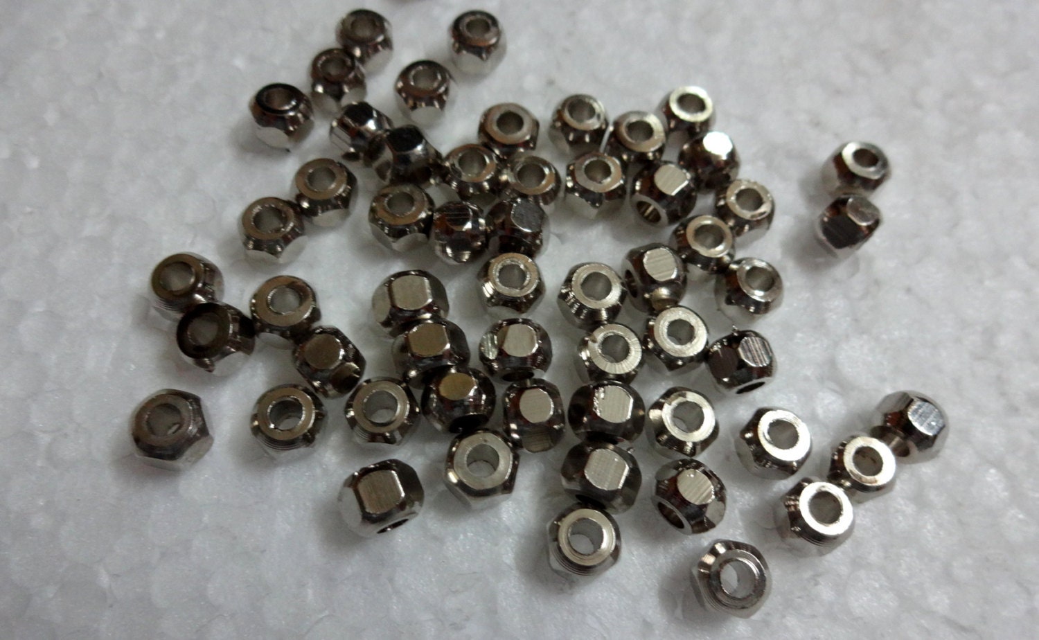 Solid Metal Beads Faceted Silver Spacer Beads Indian - Etsy