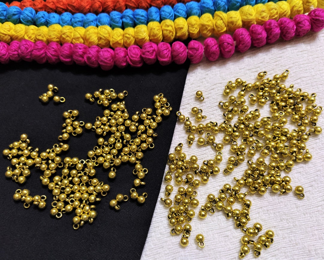 Indian Bells 3.5 to 4 Mm Antique Gold Mini Metal Bells Tribal Bells ...
