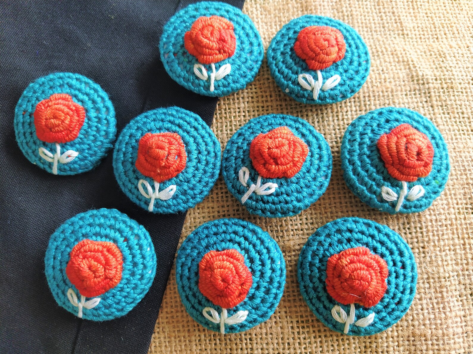 Buttons, Crochet Buttons, Indian Decorative Buttons, Handmade Sew on ...