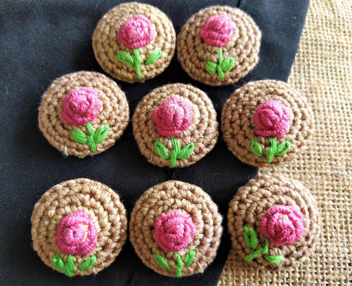 Buttons, Crochet Buttons, Indian Decorative Buttons, Handmade Sew on ...