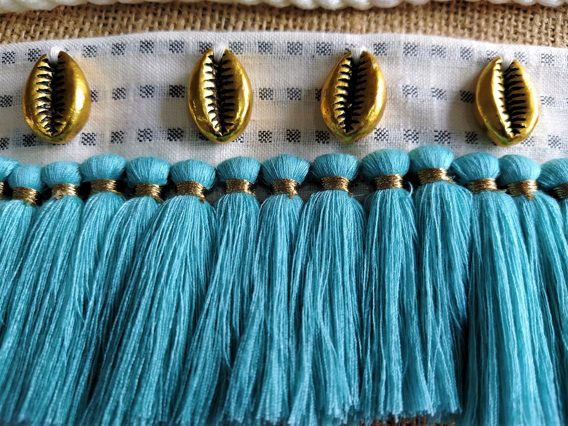 Indian Cowrie Jewelry Ethnic Necklace Indian Cotton Fabric - Etsy