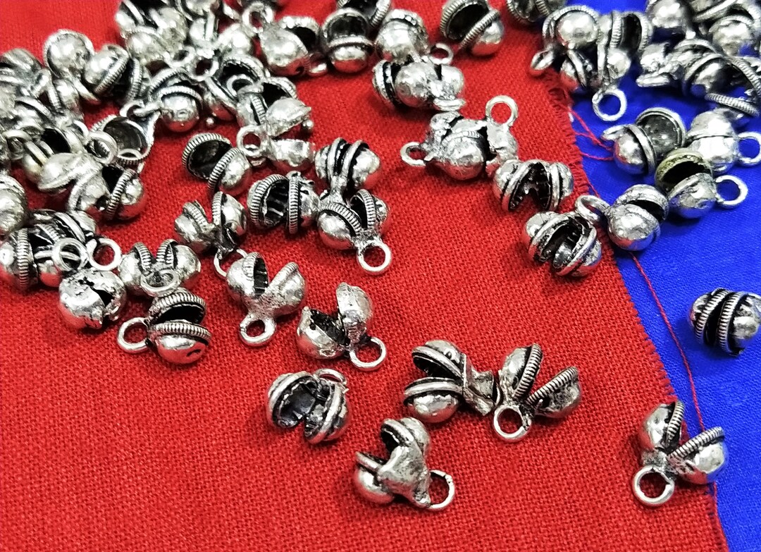 Indian Bells, Antique Silver Polish Metal Bells, Ethnic Tribal Gypsy ...