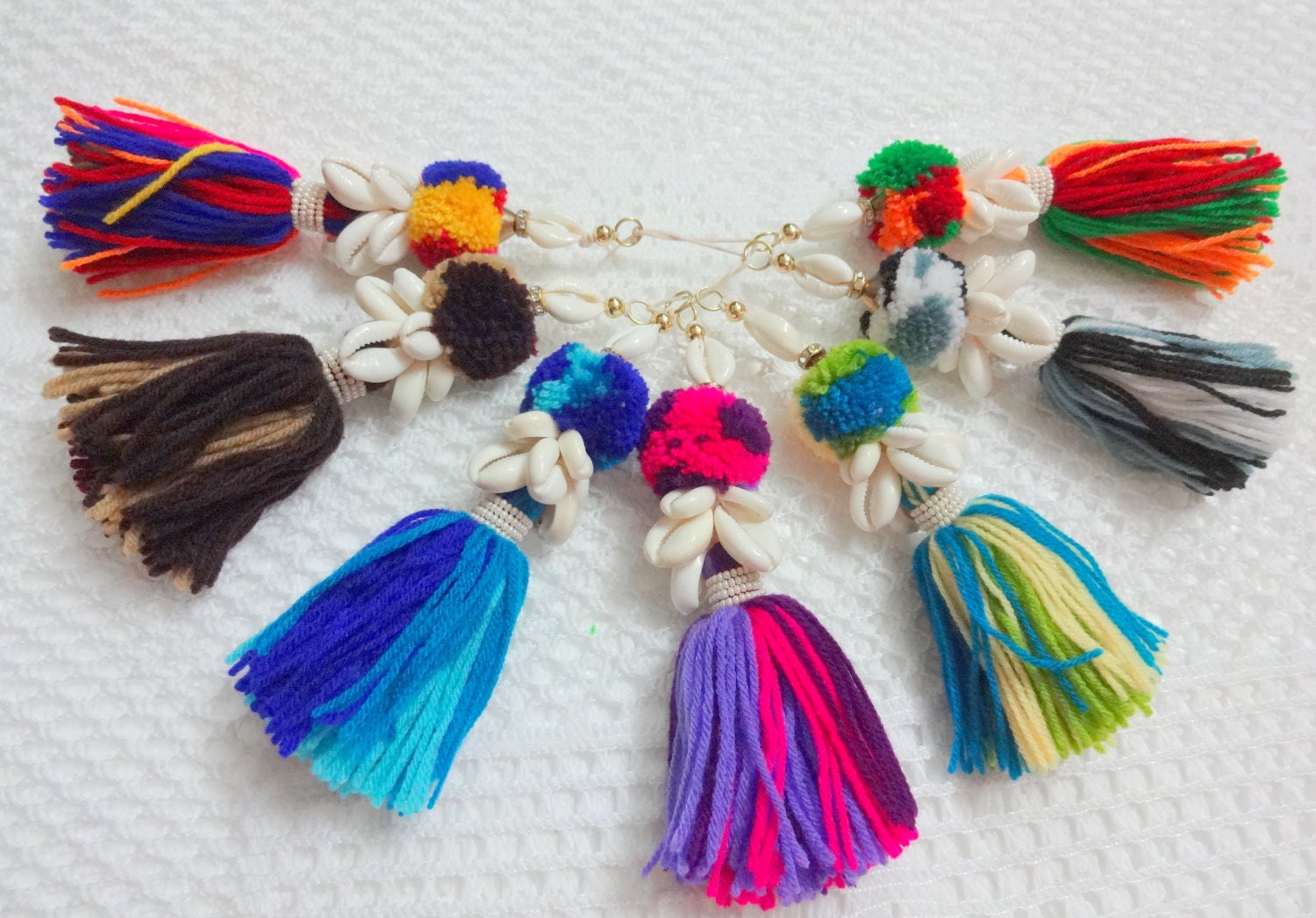 Indian Cowrie Shell Tassels, Purse & Handbag Decoration, Cowrie Shell ...