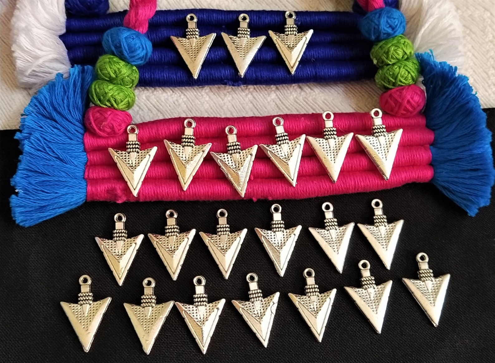 Silver Arrow Head Charms, Indian Jewelry Supplies, Ethnic Charms, Boho ...