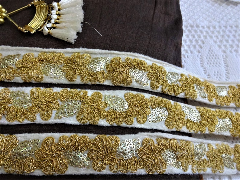 Indian Lace Gold Zari Trim Craft Ribbon Bridal Sari Border - Etsy