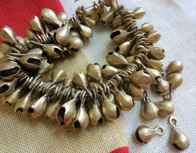 Indian Brass Bell Teardrop Brass Bell Plain Gypsy Brass - Etsy