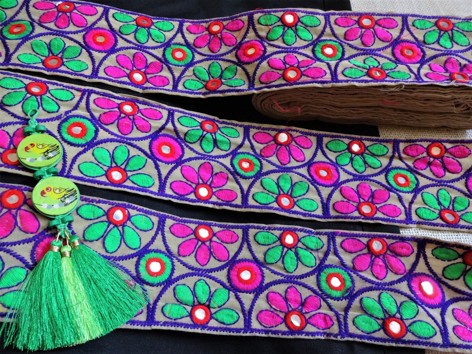 Indian Fabric Lace Embroidered Decorative Trim Craft Ribbon | Etsy