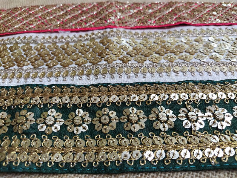 Indian Trims Embroidered Decorative Laces Sari Borders Scrap - Etsy
