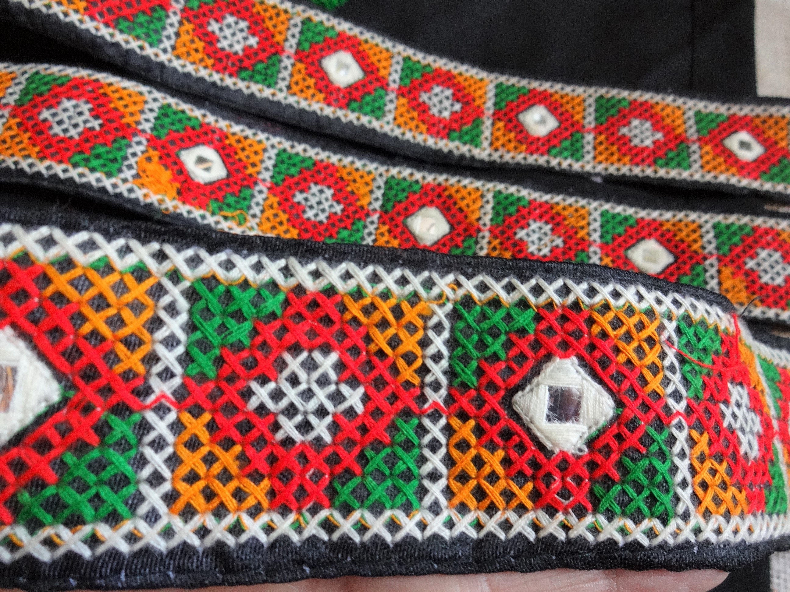 Indian Embroidered Trim, Embroidered Lace, Decorative Craft Ribbon ...