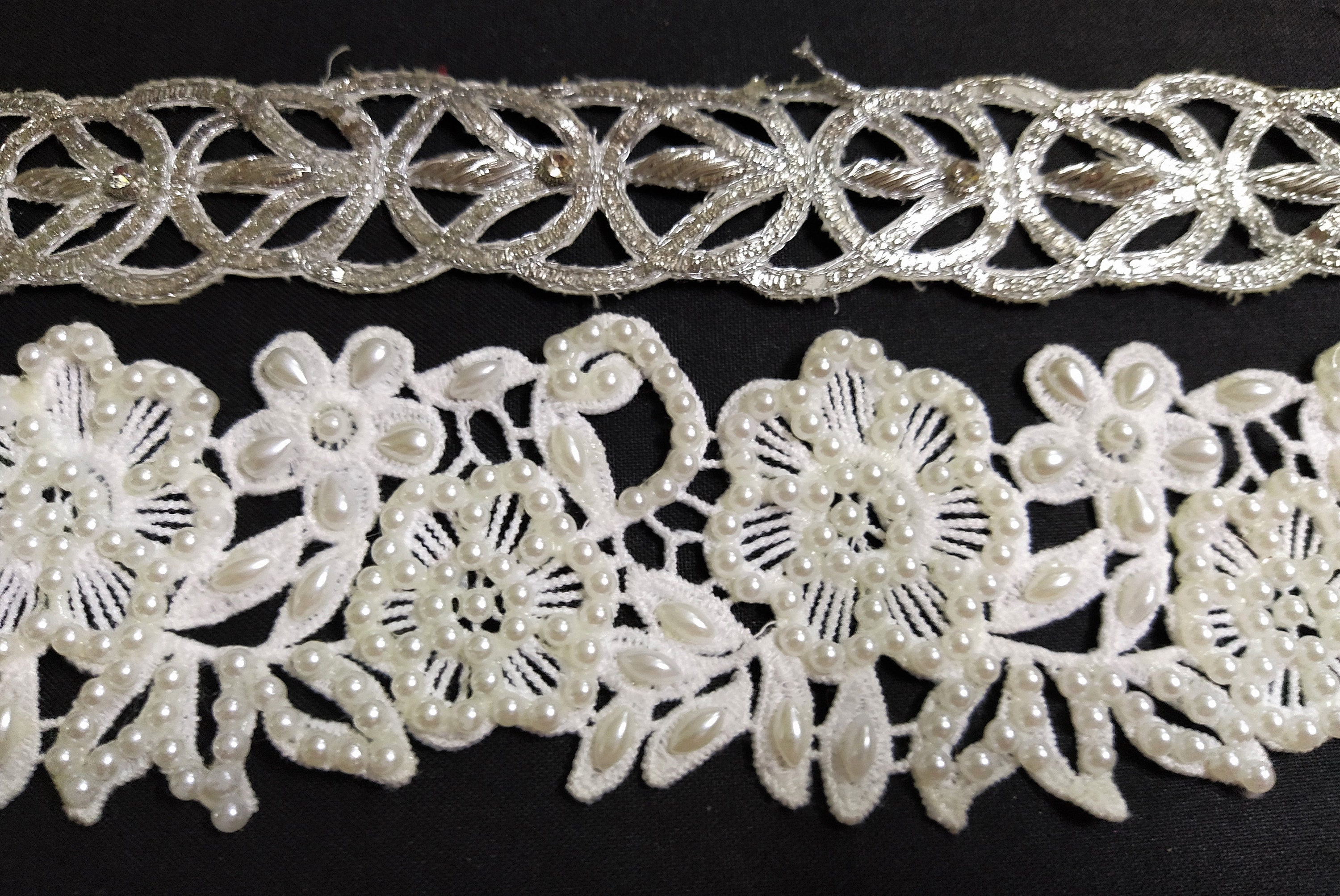 Indian Embroidered Trims,fabric Zari Laces,sari Borders,scrap Material ...