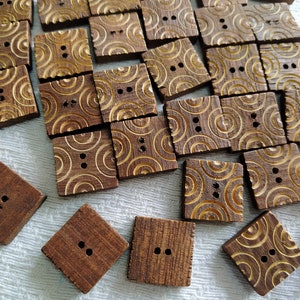 21mm Wood Buttons Natural Wood Square Buttons Wooden Buttons - Etsy