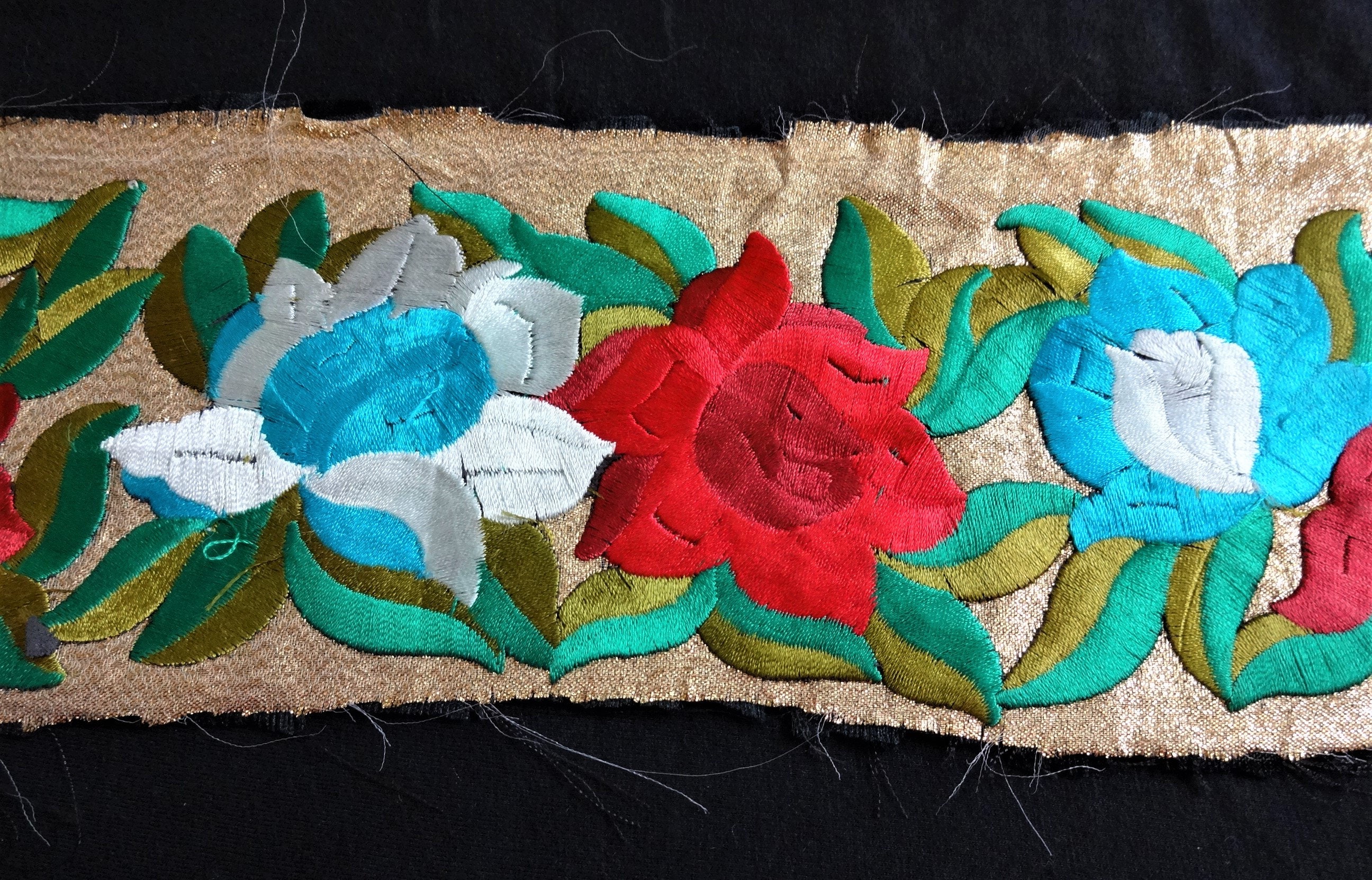 Indian Embroidered Lace,decorative Trim,crafting Sewing Ribbon,sari ...