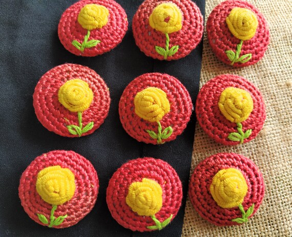 Buttons Crochet Buttons Indian Decorative Buttons Handmade - Etsy