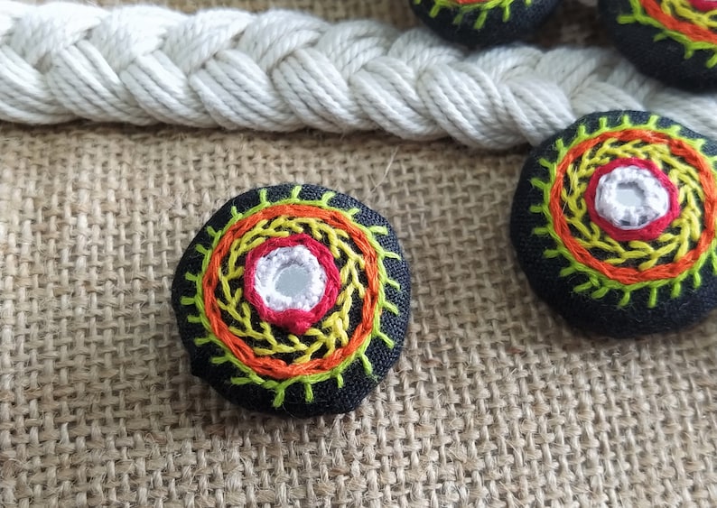 2 Pc Fabric Covered Buttons, Decorative Buttons, Sew on Buttons With ...