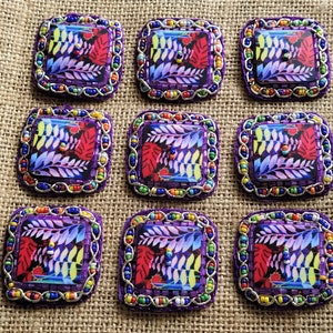 Beaded Appliques, Decorative Buttons, Handmade Stick on Buttons, Flat ...
