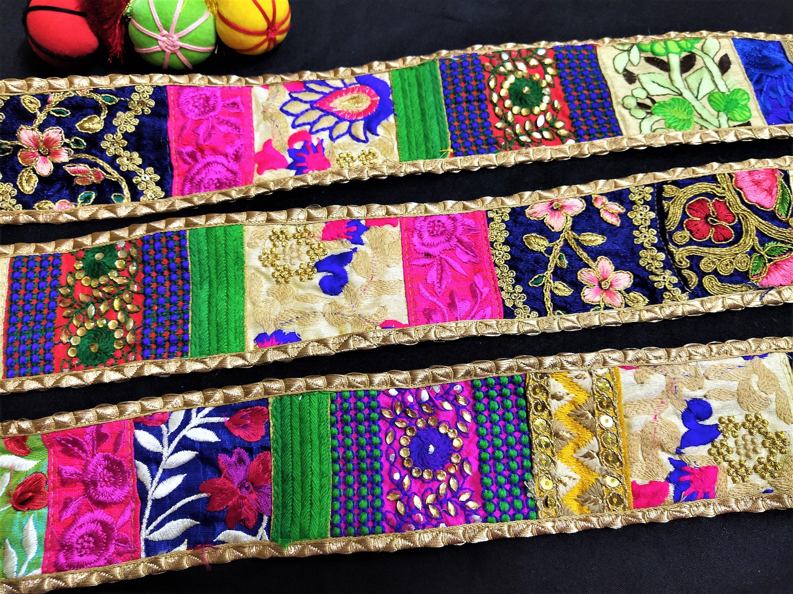 Indian Patch Embroidered Lace Handmade Trim Sari Border - Etsy