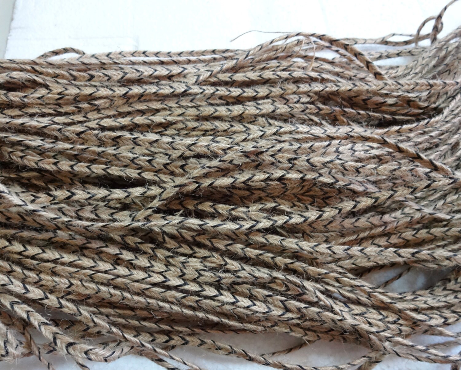 Indian Jute Jute Thread Jute Yarn Braided With Black Thread | Etsy
