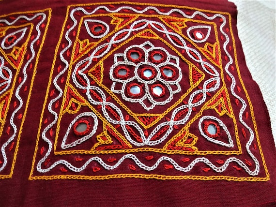 Kutch Hand Embroidered Multi Colored Square Ethnic Sew on - Etsy