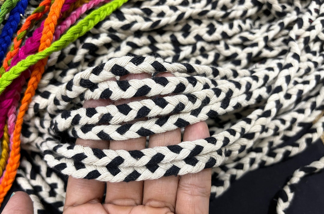 Braided Cotton Cord, Cotton Ribbon, 7 MM Braided Cotton Thread Jewelry ...