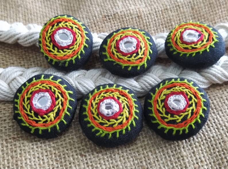 2 Pc Fabric Covered Buttons, Decorative Buttons, Sew on Buttons With ...