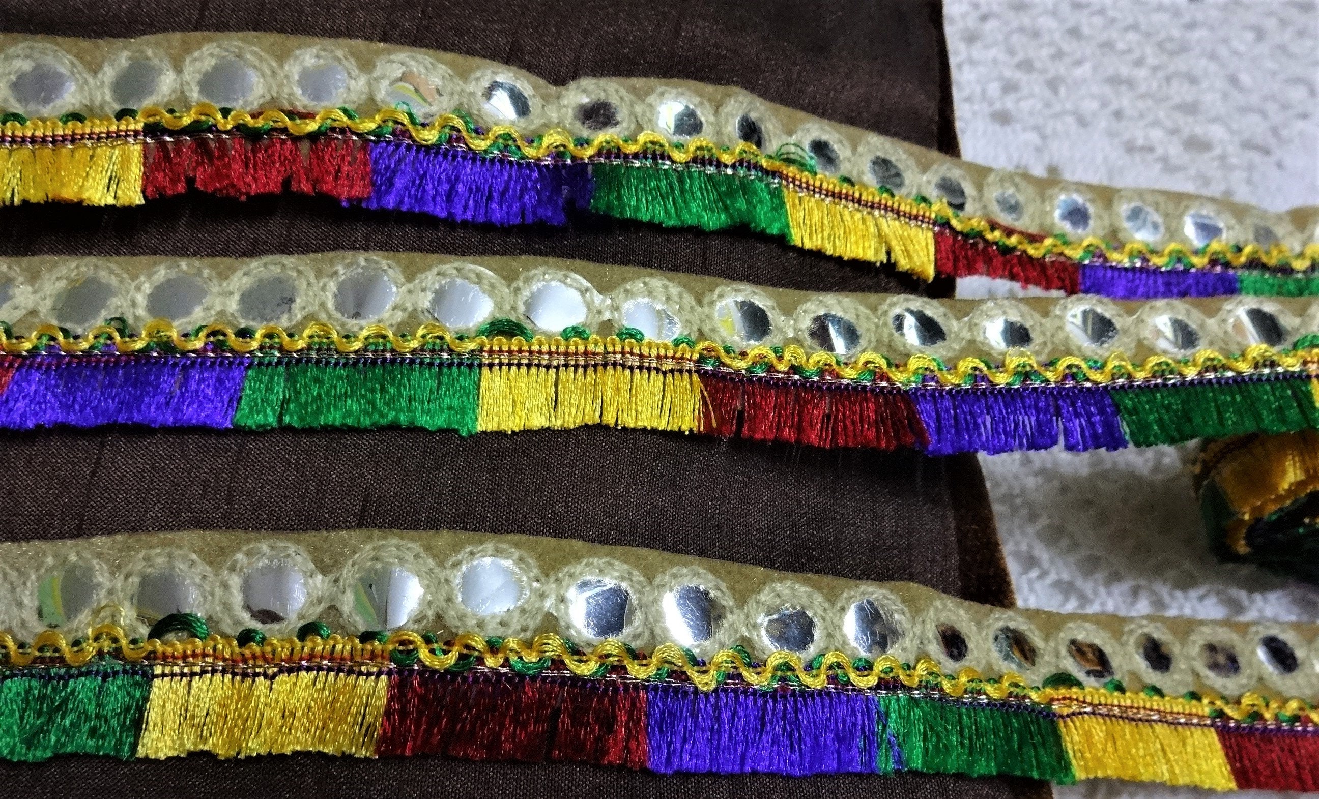 Indian Embroidered Lace Fringe Trim Decorative Ribbon | Etsy