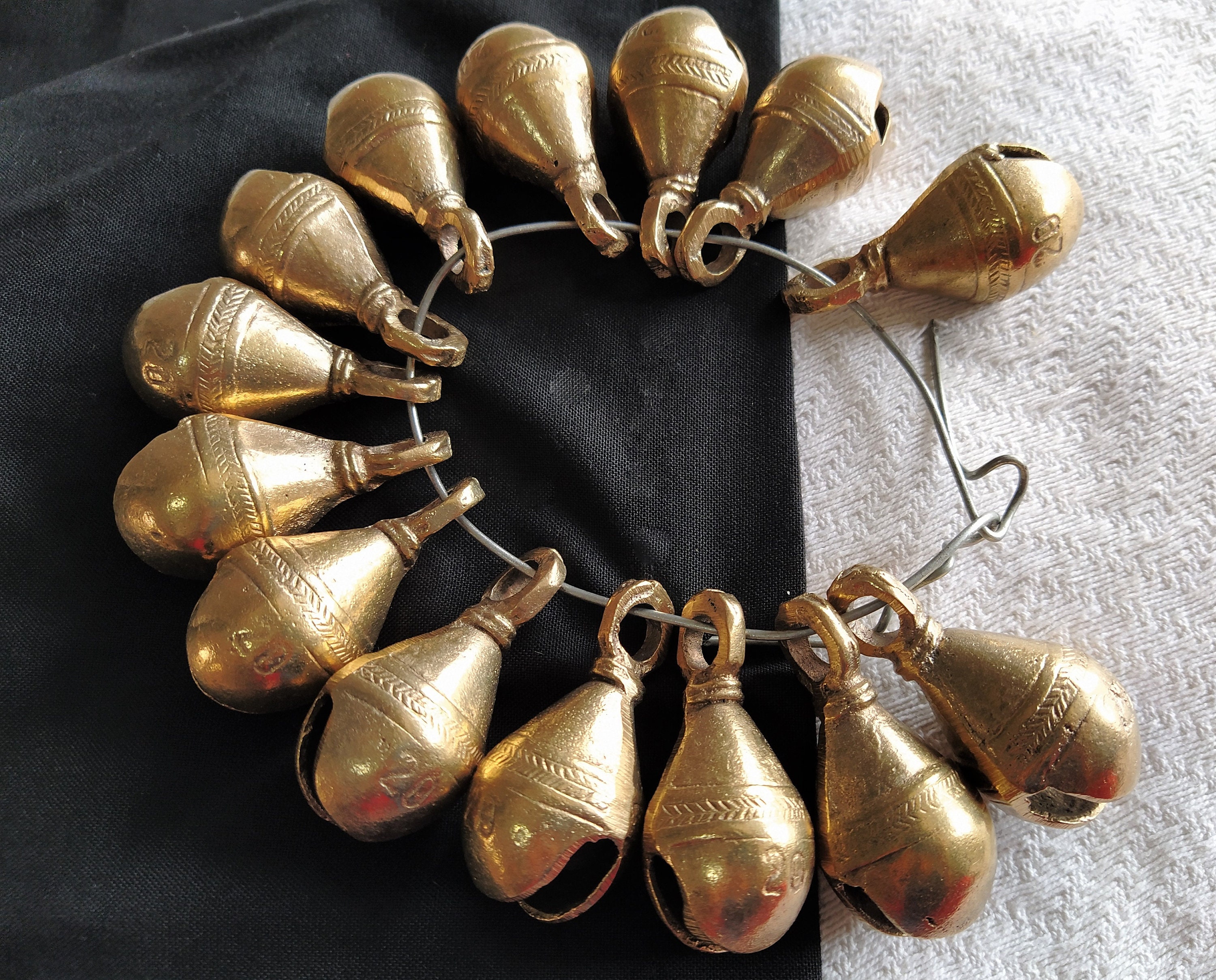 Indian Brass Bells Tear Drop Metal Bells Gypsy Bells | Etsy