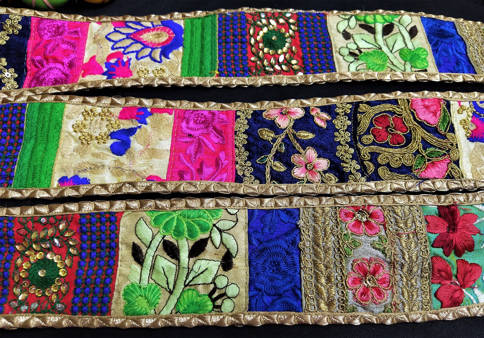 Indian Patch Embroidered Lace Handmade Trim Sari Border - Etsy